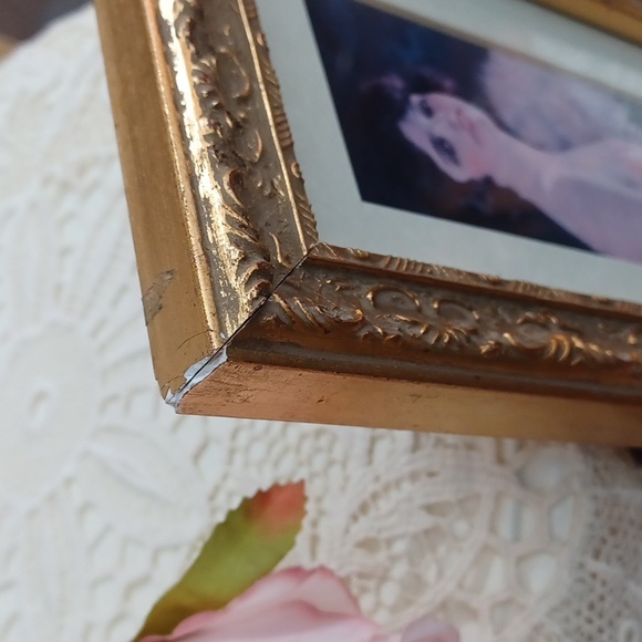 Art | Vintage Art Deco Lady Frame Gold Frame Woman Picture Print ...